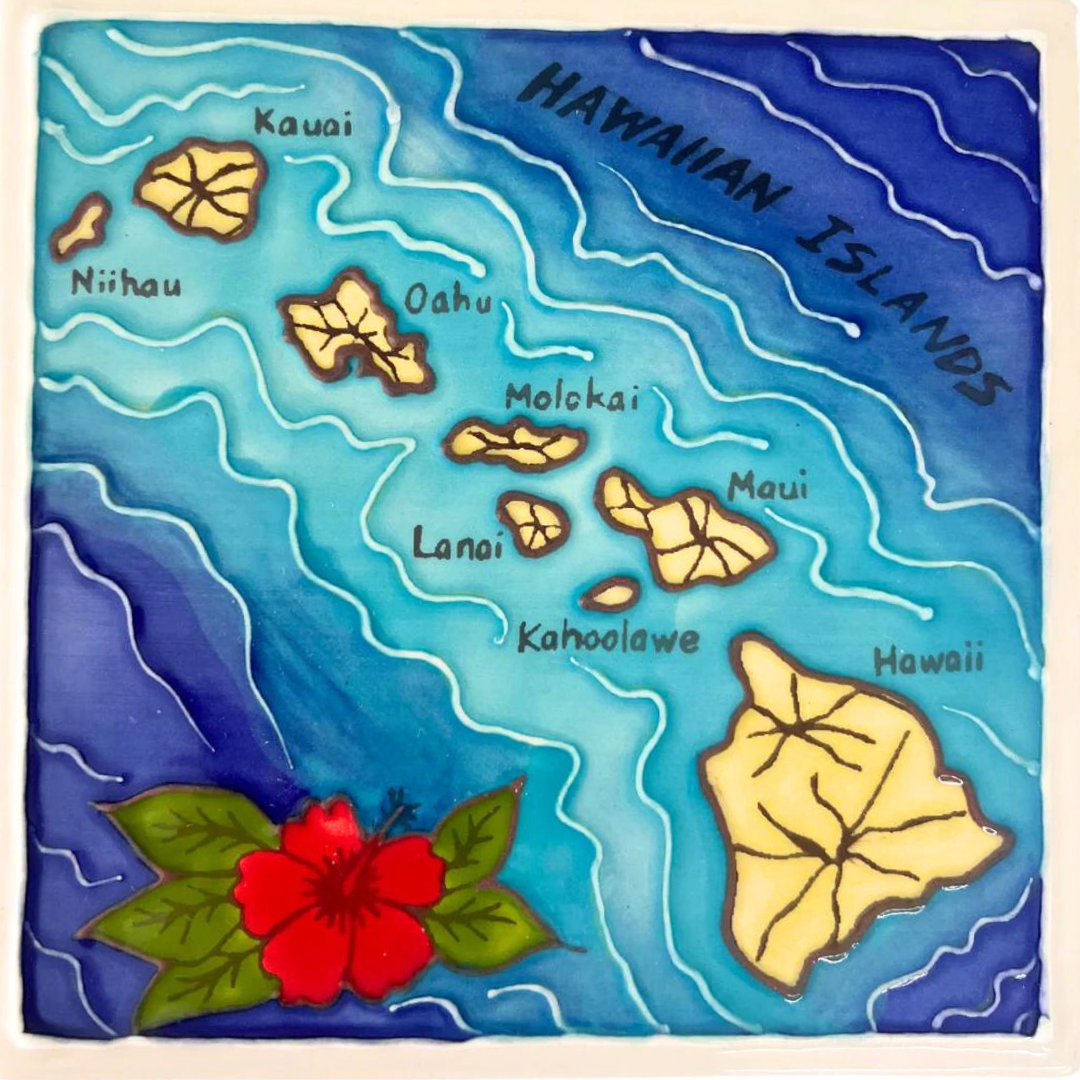 Hawaiian Island Chain Tile 6" – Banana Patch Studio