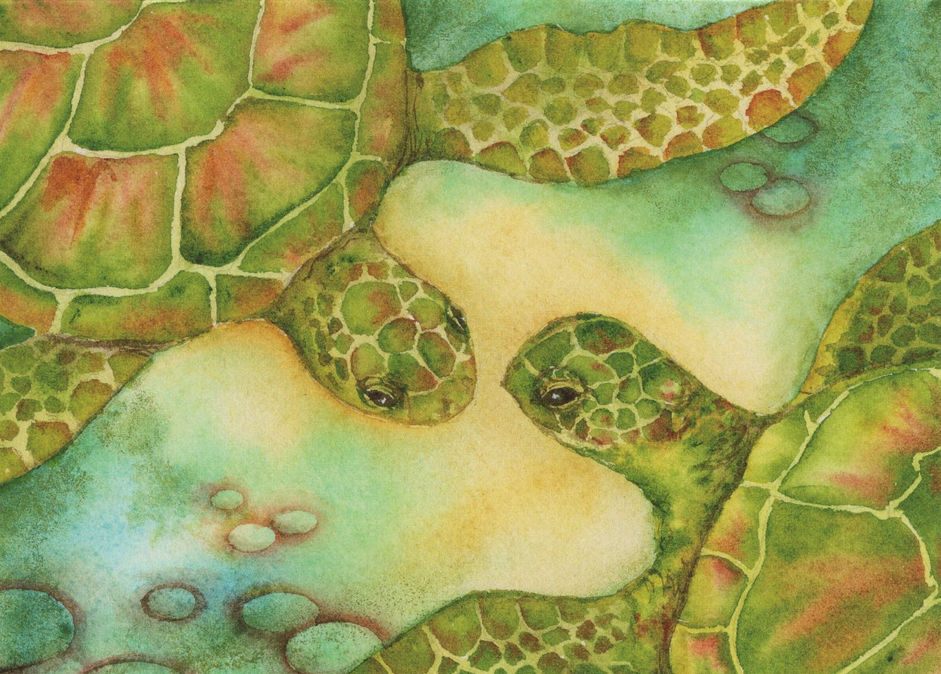 Meeting Honu Greeting Card – Banana Patch Studio