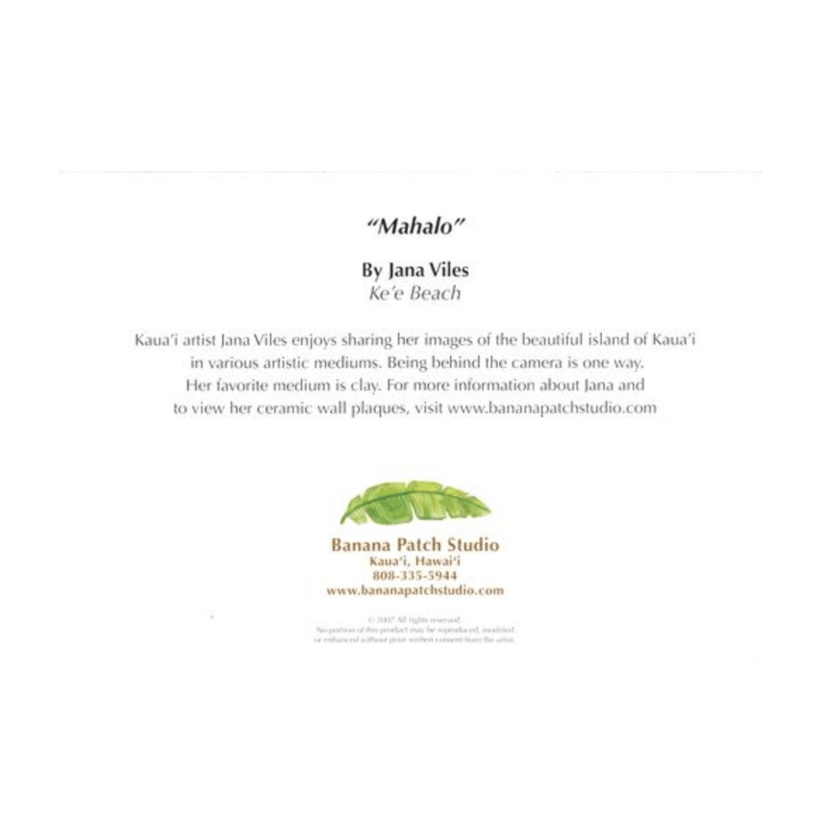 Mahalo (Ke'e) Greeting Card – Banana Patch Studio