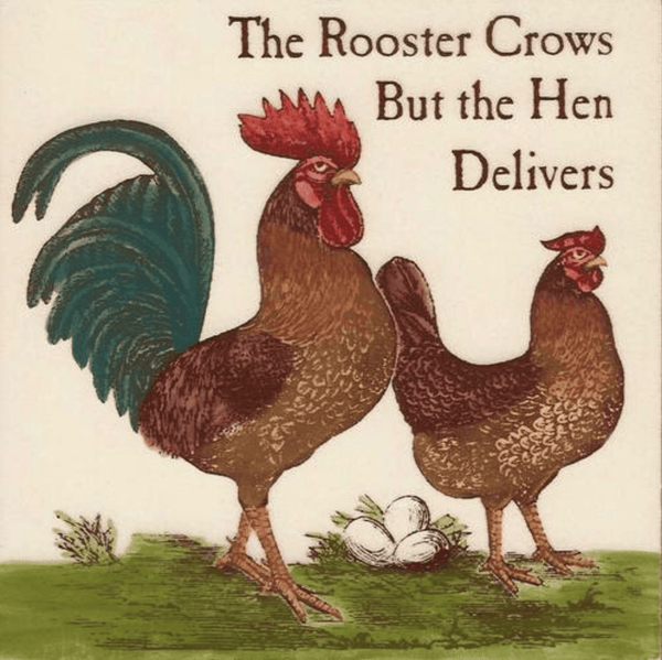 The Rooster Crows Tile 6" – Banana Patch Studio